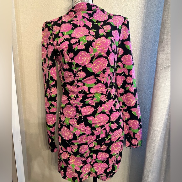 Zara | Dresses | Zara Pink Floral Long Sleeve Dress | Poshmark